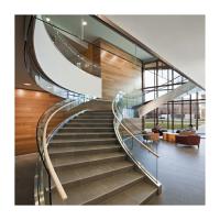China Timber wood step arcway stair Mozambique curved stairway calculator for sale