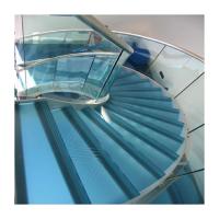 China New type Multilayer glass curved spiral adjustable staircase wrought iron curved stairway for sale