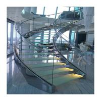 China New type Multilayer glass curved spiral adjustable staircase wrought iron curved stairway for sale