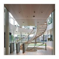China Wood step modern curved round staircase Laos stairway runner curved stairway for sale