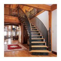 China Wooden treads curved basement stairs Nicaragua making curved stairway for sale