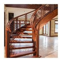 China Wooden treads curved basement stairs Nicaragua making curved stairway for sale