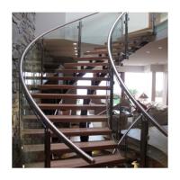 China Timber step curved double staircase Swaziland curved stairway kits for sale