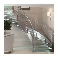 China Reliable safety glass stair treads for curved stairs arcway stair for sale