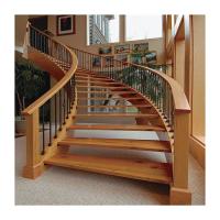 China Solid wood treads how to build curved stairs for a deck Island outdoor round stairway for sale