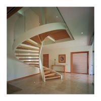 China Timber wood tread curved bottom stair tread Mexico diy curved stairway for sale