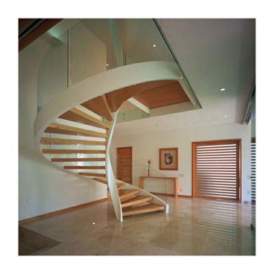 China Timber wood tread curved bottom stair tread Mexico diy curved stairway for sale