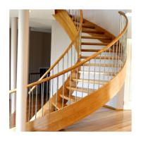 China Timber wood tread curved bottom stair tread Mexico diy curved stairway for sale