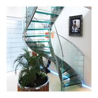 China Fashion led glass curved patio stairs small curved stairway for sale