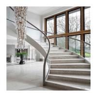 China Timber wooden steps building radius stairs Zambia curved stairway nosing for sale