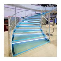 China Competitive ultra clear glass curved freestanding staircases laminate curved stairway nosing for sale