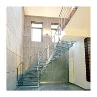 China Competitive ultra clear glass curved freestanding staircases laminate curved stairway nosing for sale