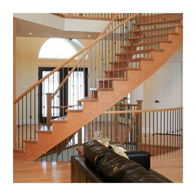 China Solid wood treads round stairs for home Haiti slightly curved stairway for sale