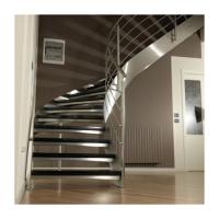 China Solid wood treads round stairs for home Haiti slightly curved stairway for sale