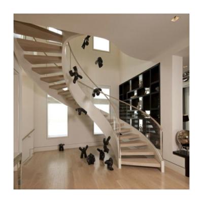 China Timber wood tread curved steel stair stringers Australia stairway curve for sale