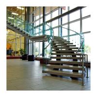 China Timber wood tread curved steel stair stringers Australia stairway curve for sale