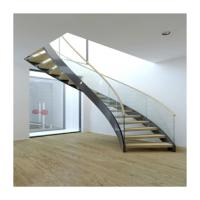 China Wood treads curved outdoor stairs Indonesia how to frame curved stairway for sale