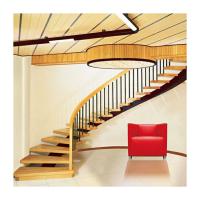 China Wood step curved stair parts Bolivia modern round stairway for sale