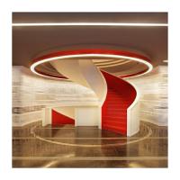 China Wood step curved stair parts Bolivia modern round stairway for sale