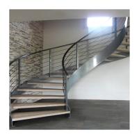 China Wood step curved staircase France modern curved stairway for sale