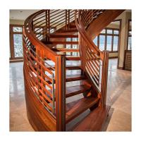 China Wood step curved staircase France modern curved stairway for sale