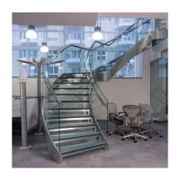 China Save cost double layer glass curved staircase builder best curved stairlifts for sale