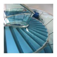 China Promotion price safety glass curved staircase cost luxury curved home installed stairway for sale