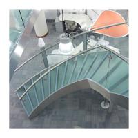 China Promotion price safety glass curved staircase cost luxury curved home installed stairway for sale