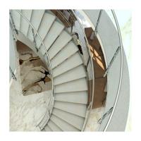 China Solid wooden tread curved stair lift for sale Gambia curved glass stairway for sale