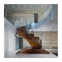 China Solid wooden tread curved stair lift for sale Gambia curved glass stairway for sale