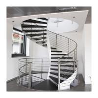 China Timber wooden treads curved timber staircase Lesotho curved steel stairway for sale