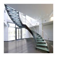 China Promotion double layer glass arc de triomphe spiral staircase how to build curved stairway for a deck for sale