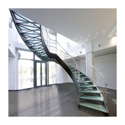 China Promotion double layer glass arc de triomphe spiral staircase how to build curved stairway for a deck for sale