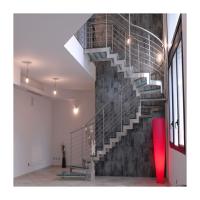 China Promotion double layer glass arc de triomphe spiral staircase how to build curved stairway for a deck for sale