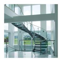 China Fashion sgp laminated glass curved outdoor stairs slightly curved stairway for sale