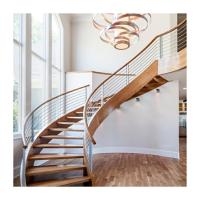 China Timber wood steps curved bottom stair Windsor curved stairway banister for sale