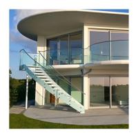 China Timber wooden tread curved stair stringers Uruguay round stairway inside house for sale