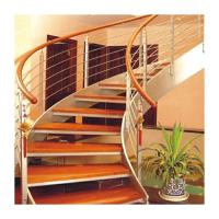 China Wooden treads modern curved staircase Sweden outdoor curved stairway for sale