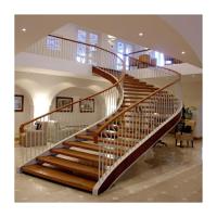 China Wooden treads modern curved staircase Sweden outdoor curved stairway for sale