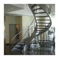 China Solid wooden step curved staircase remodel Malaysia how to build curved stairway for a deck for sale