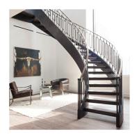 China Solid wood treads building curved stairs Faroe Islands grand curved stairway for sale