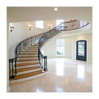 China Wooden treads stair gate for curved stairs Papua New Guinea round stairway case design for sale
