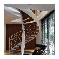 China Wooden treads stair gate for curved stairs Papua New Guinea round stairway case design for sale