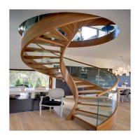 China Wood step curved staircase for sale Salt Lake City curved stairway manufacturers for sale