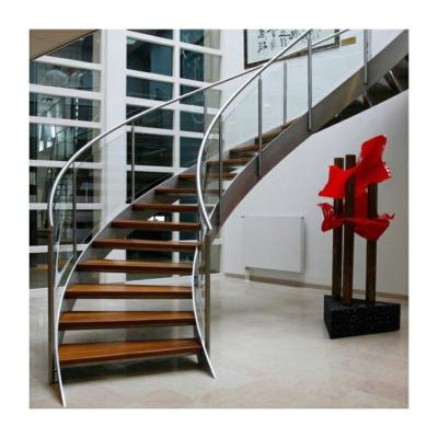 China Timber treads curved stairs Niger curved outdoor stairway for sale