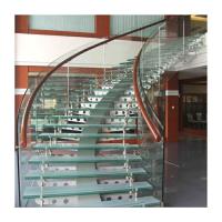 China Indoor decoration pvb laminated glass curved concrete stairs contemporary curved stairway for sale