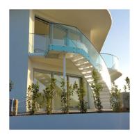 China Timber wooden step curved stair case Niue arcways stairway for sale