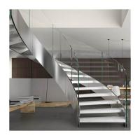China Timber wooden treads curved staircase cost Cyprus house plans with curved stairway for sale