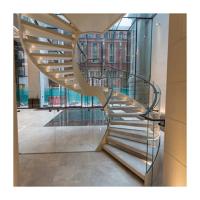 China Solid Curved Wooden Staircase Tread Spiral Staircase Stairway Lifts for sale