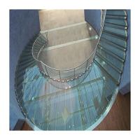 China Competitive price double layer glass stair treads for curved staircase arch stairs design for sale